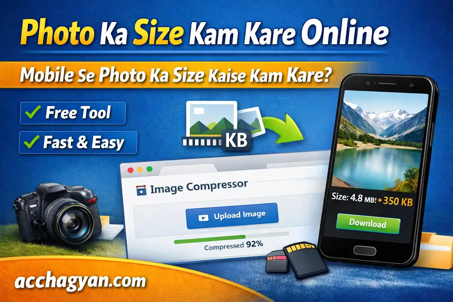 Photo Ka Size Kaise Kam Kare Online? Free Online Photo Compressor 2026 ...